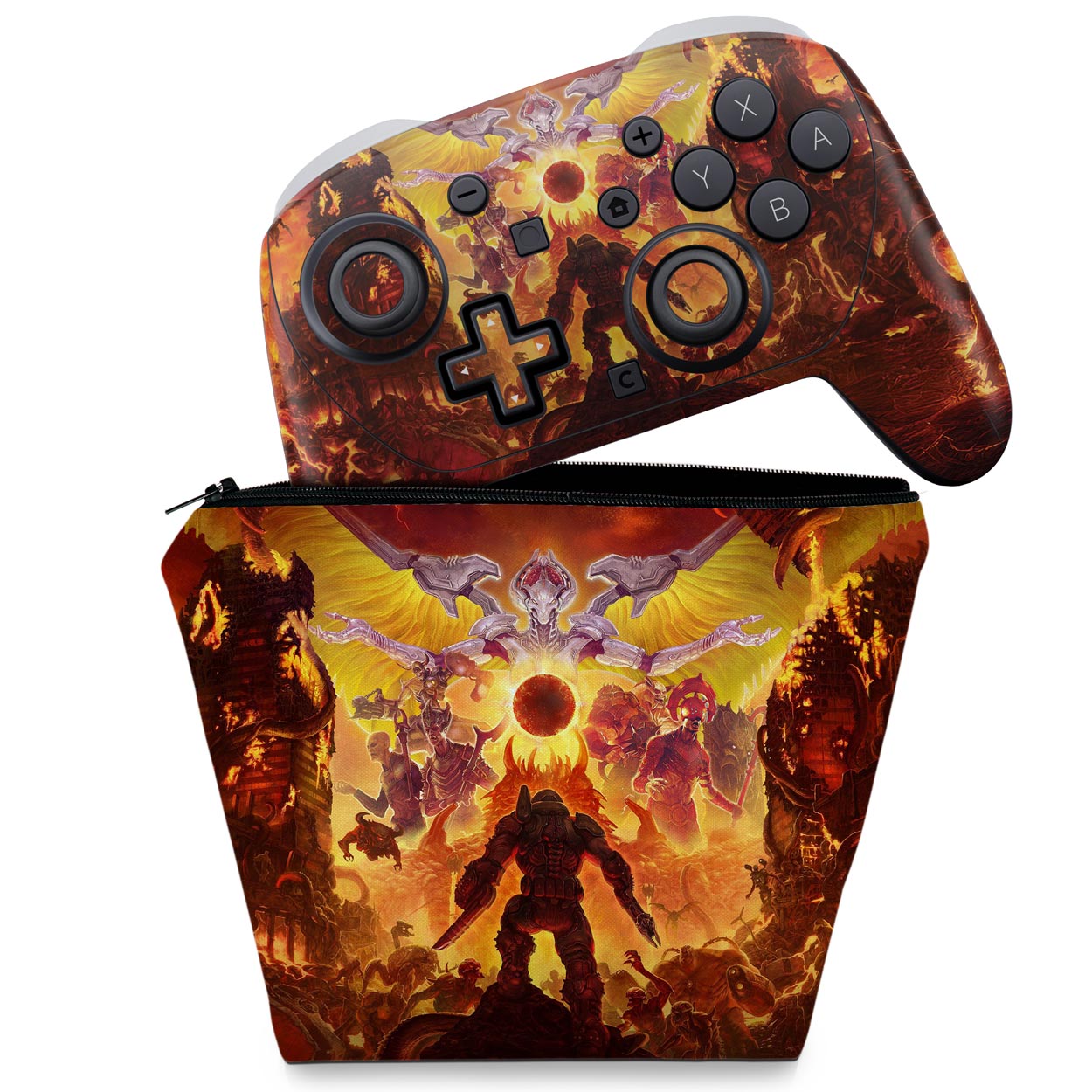 KIT Capa Case e Skin Anti-Rage Nintendo Switch 2 Pro Controle - Doom ...
